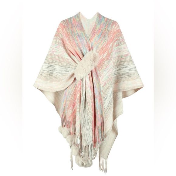 boutique | Jackets & Coats | Ivoryheathered Fringe Hem Poncho | Poshmark